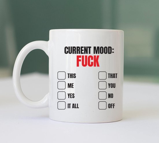 Mok met Tekst - Current Mood - Cadeau Mok - Grappige Mok met Tekst | bol
