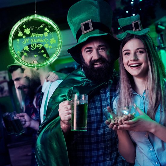 Window Lighting Irish Green Happiness Clover Lights Background Clover Light Sign... | bol