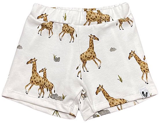 Korte Broek/Short Giraffe - Crème - Feathers - Maat 50/56 | bol