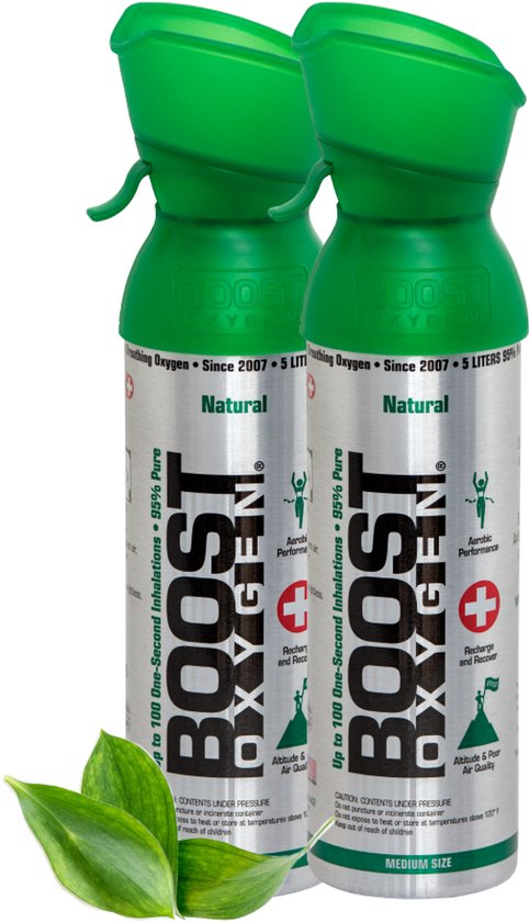 Boost Oxygen 5L - Natural - 95% Pure Zuurstof - Tot wel 200 inhalaties ...