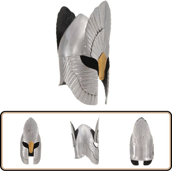 vidaXL Ridderhelm - Middeleeuws Replica - Zilverstaal Middeleeuwse Helm ...