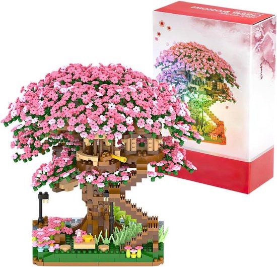 2008+ Pieces Sakura Tree Building Blocks Set - Mini Sakura Tree House ...