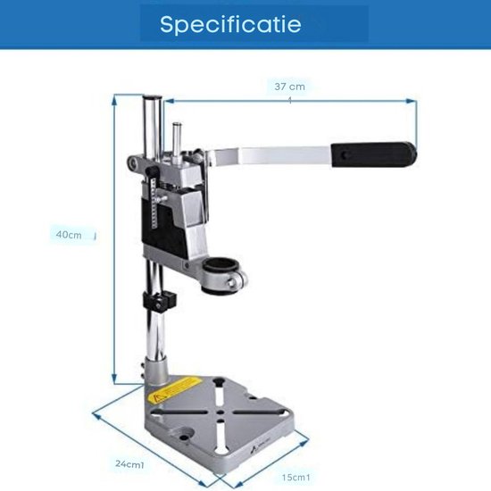 Boorstandaard - Boorstatief - Boorgeleider - Zilver | bol