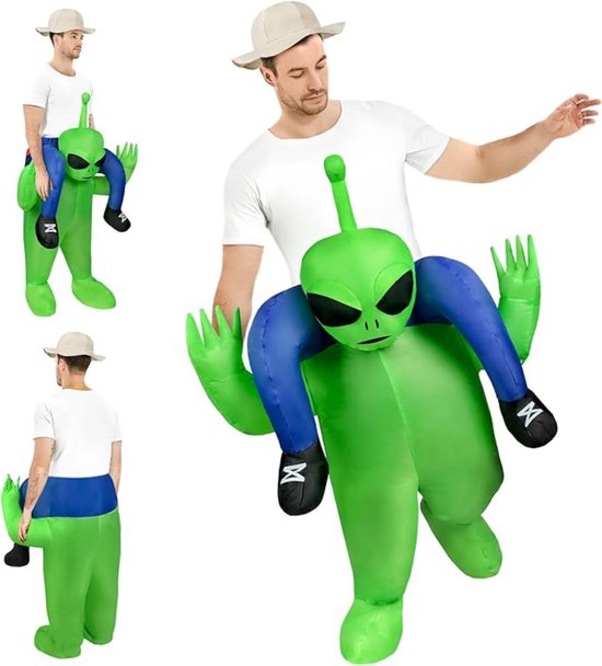 Alien Kostuum - Opblaasbaar - Groen Alien - Cosplay - Carnaval | bol