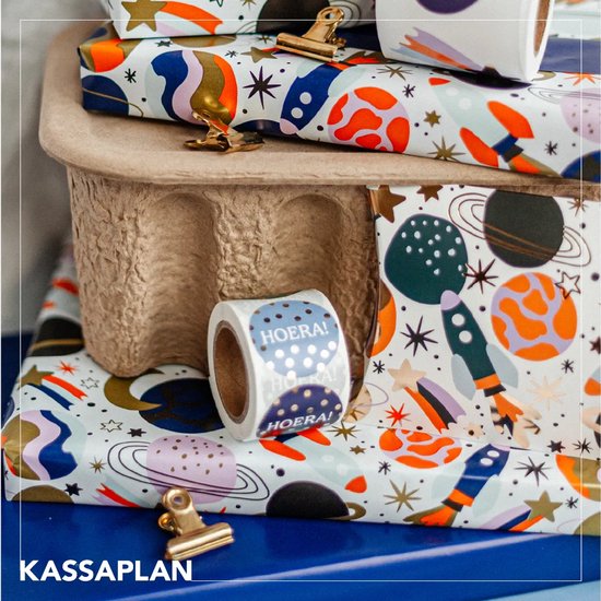 16 Delig inpakset Space - Raket - Cadeau inpakset - Kinder verjaardag ...
