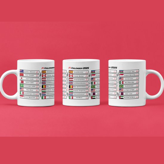 F1 kalender mok- formule 1 cadeau- verjaardag man cadeau- gift ...