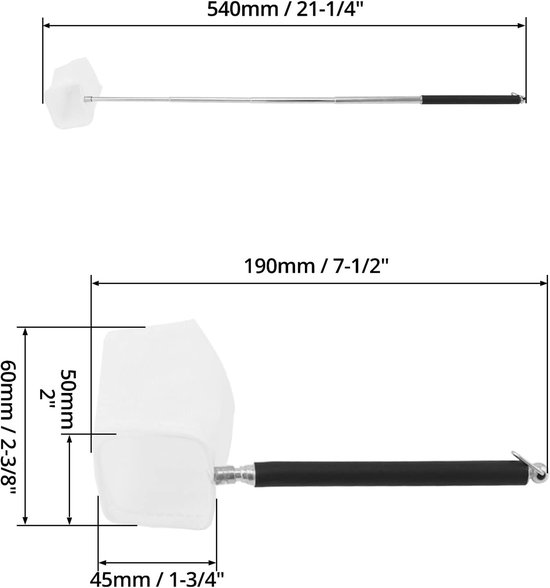 Telescopisch aquarium visnet - Uitschuifbaar - 2 stuks - Zwart | bol