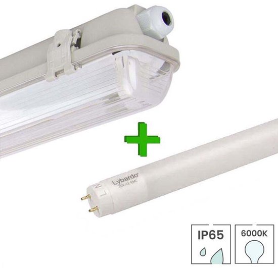 LED TL verlichting 60 cm | IP65 waterdicht armatuur incl. LED TL buis ...