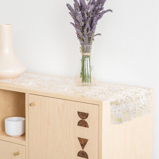 Gouden tafelloper 71 x 395 cm metallic glitter gaas boho tafelkleed ...