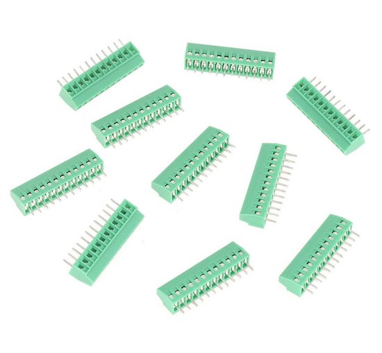 10Pcs/Set 12 Pin 2.54mm Green Universal Screw PCB Terminal Block ...