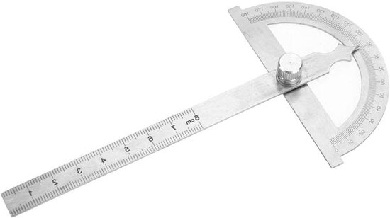 0-180 Degree Round Head Adjustable Protractor Stainless Steel Angle ...