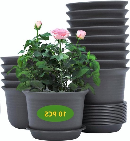 Plastic bloempotten 15 cm - 10 stuks voor indoor planten - Dikke ...