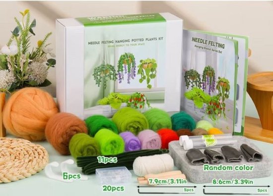 naaldvilten voor beginners - naaldvilt pakket schattige hangplantjes ...