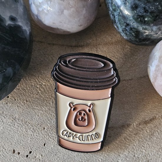 Capy cuinno, Capibara cappuccino, Enamel pin, sierspeldje, cadeau ...