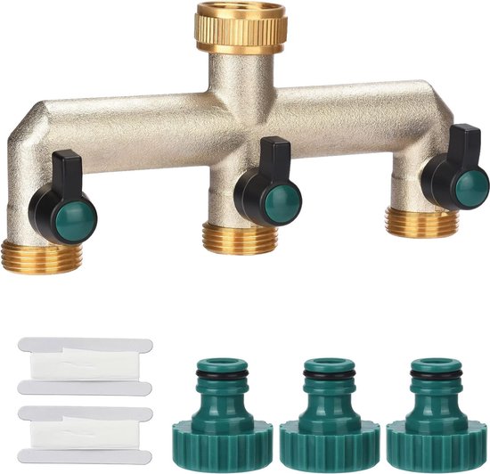 Goodivery ® Robuuste 3-Weg Waterverdeler van Messing voor Tuin en Irrigatiesystemen | bol