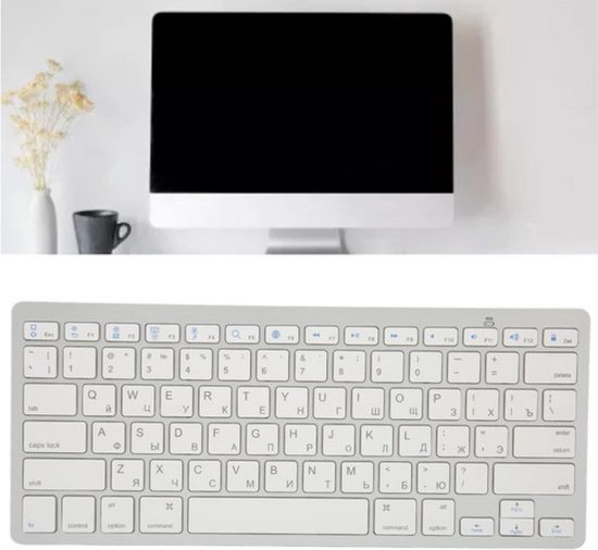 Ultradun Compact Draadloos Bluetooth-toetsenbord 78 Toetsen voor Laptop ...