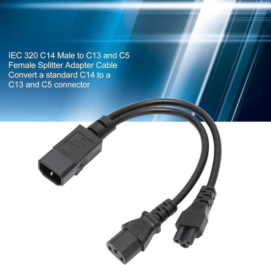 IEC 320 C14 Male naar C13 C5 Female Power Y Type Splitter Adapter Kabel ...