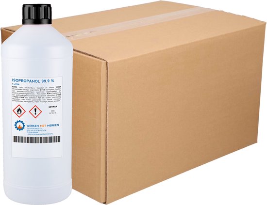 Isopropanol 99,9% Zuiver - Doos, 20 x 1 Liter - IPA - Isopropyl alcohol ...