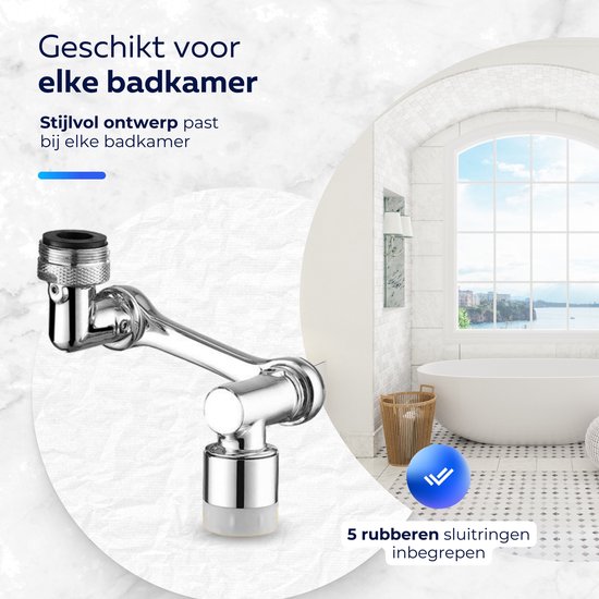 COCHO® Kraanverlengstuk - RVS - 1080 Graden Draaibaar - Kraankop ...