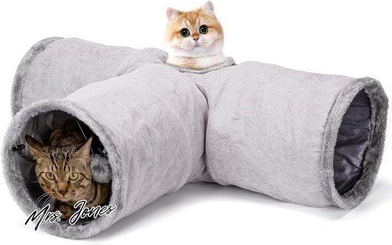 Mrs. Jones Suède Kattentunnel 3-weg Tunnel voor Binnen met 1 Gat en ...