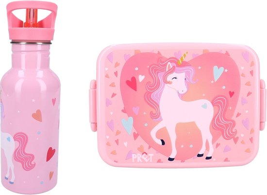 Unicorn RVS Drinkfles 500Ml en Lunchbox voordeelset | bol