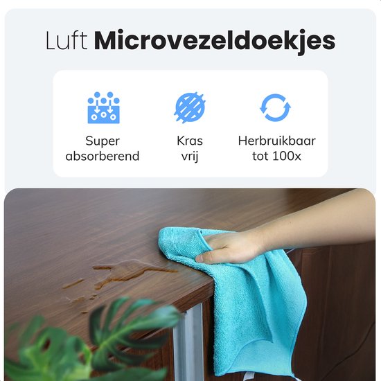 Microvezel vaatdoekjes - 14 stuks - 30x30cm - Geschikt voor raam en ...
