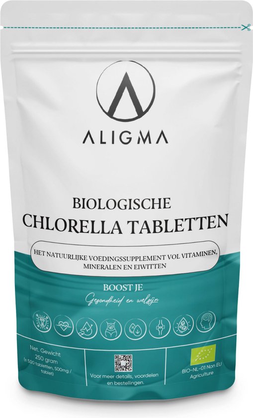 Aligma Chlorella Tabletten Biologisch 500x 500mg - 100% Pure Chlorella ...