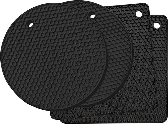 Set van 4 siliconen onderzetters - hittebestendig - multifunctioneel ...