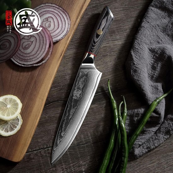Handgesmeed Japans Gyuto Koksmes - Professioneel Vleesmes - 20 cm ...