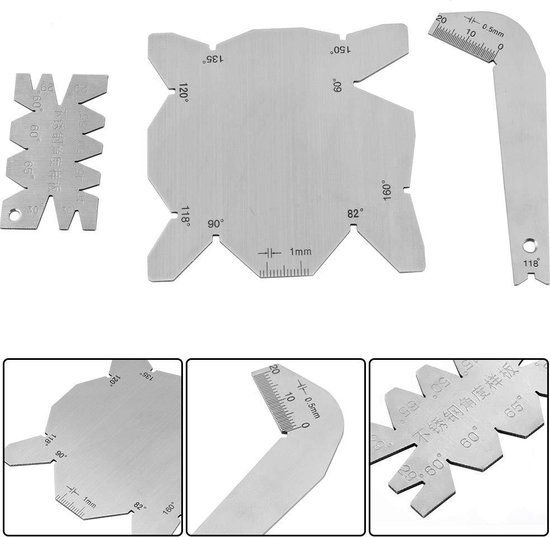 3 stks/set Boren Hoek Gauge Template Sharping Gereedschap S/S Hoek ...