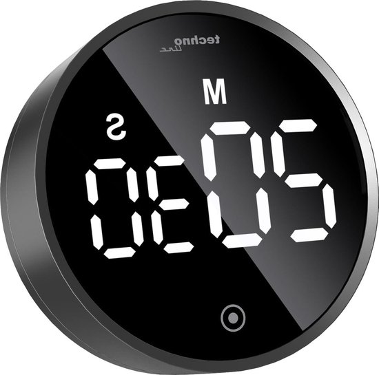 Moderne digitale wekker - wekker en timer - 1 stuk - hoogglans zwart | bol