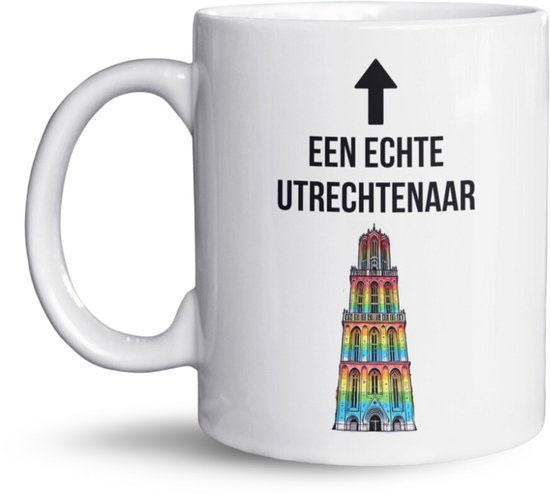 NietMokken.nl – Een Echte Utrechtenaar Mok – Domtoren Regenboog Mok – Utrecht Mok –... | bol