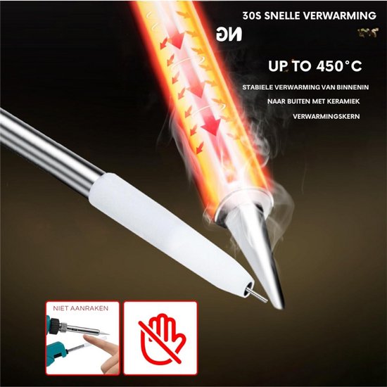 Draadloze Soldeerbout Voor Makita 18V – 30W Soldeerpistool – Inclusief ...