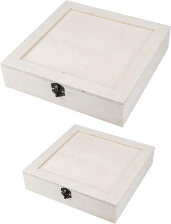 Houten Dozen - Vintage Decoratie - 2 Stuks - Hout - 2 Maten | bol