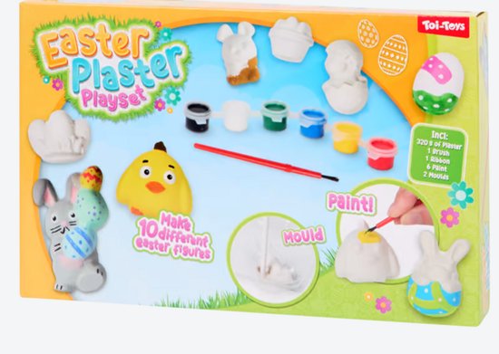 Gipsfiguren - Toi Toys - Pasen -10 figuurtjes - 11 delig - incl gips | bol