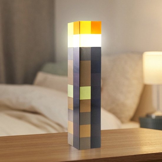 Minecraft Torch Verlichting - Minecraft Lamp - Nachtlampje - LED - 4 ...
