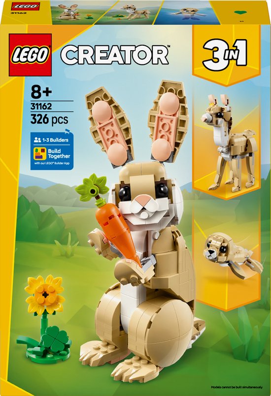 LEGO Creator 3in1 Lief konijn dieren - 31162 | bol