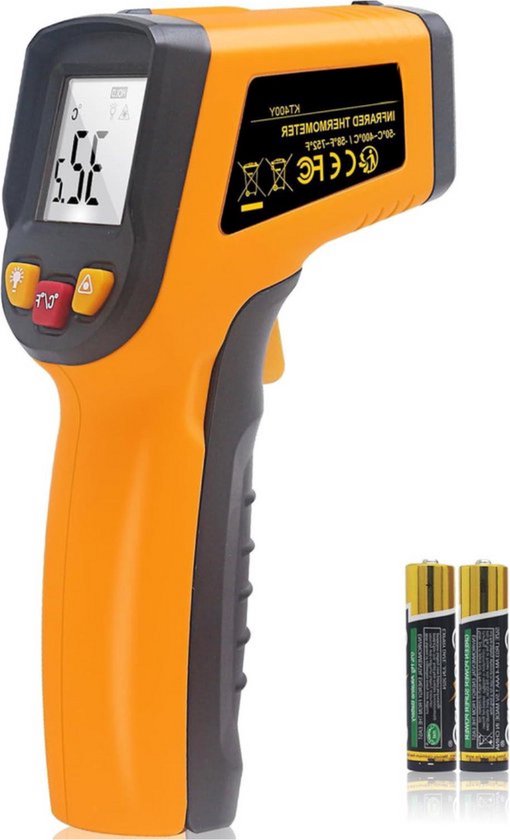 Infrarood Laser Thermometer - Digitale temperatuur meter -50 tot +380°C ...