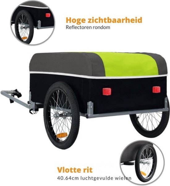 Fietskar Bagage - Fietskar 130 Liter Laadvermogen - Fietsaanhanger ...
