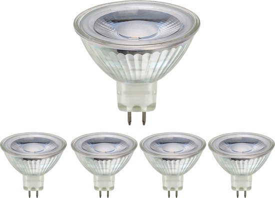 LED Reflector Spotjes GU5.3 - 12V - Warm wit licht - 5W vervangt 28W - MR16 - 5PACK | bol