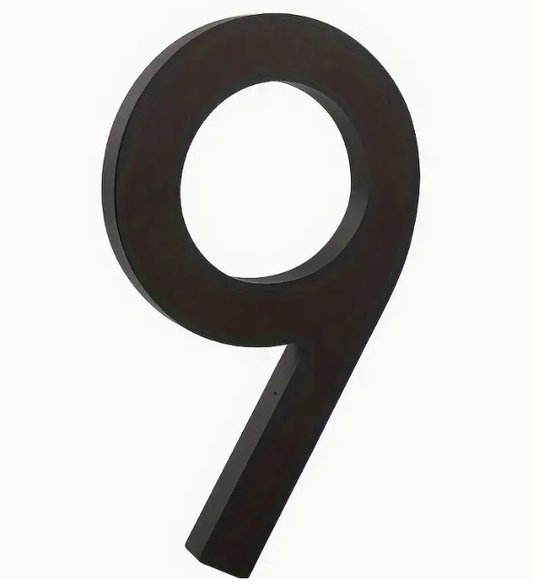 Huisnummer 9 zwart - groot 15cm - huisnummer mat zwart | bol