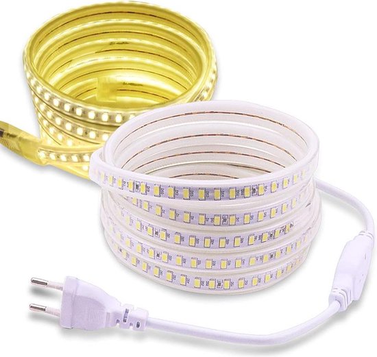 LED Strip 220V Licht Wit IP67 Waterdicht 3M EU Stekker 5730 120 leds/m ...
