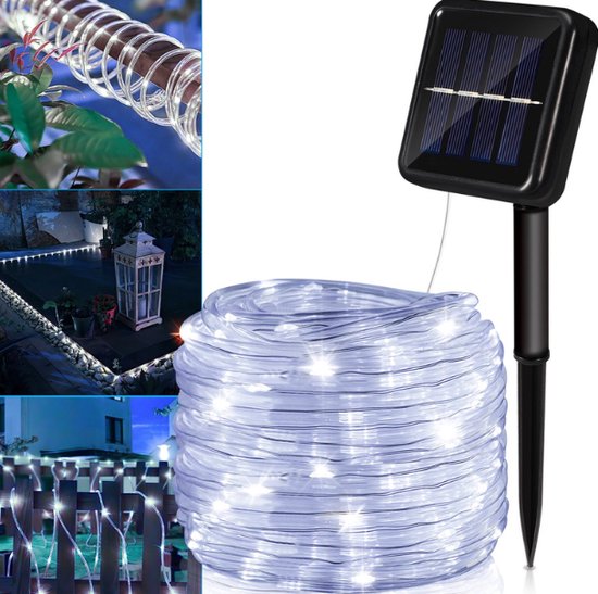 Solar Tuinverlichting op Zonneenergie - 100 LED Lichtsnoer Buiten - 10 ...