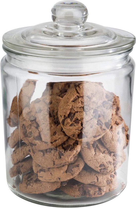 Voorraadpot, met glazen deksel, 0,9/2/4/6 liter, koektrommel, 2 liter ...