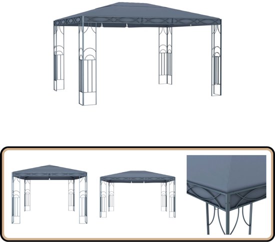 vidaXL Prieel 400x300 cm - Antraciet Tuin Prijzel - Prieel Kopen ...