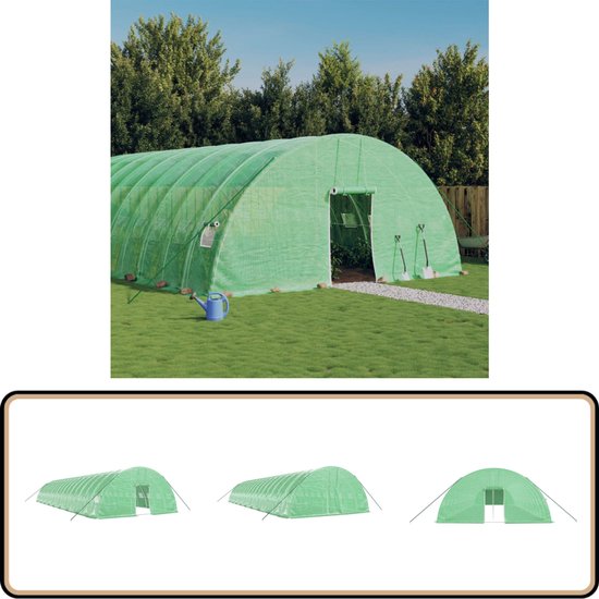 vidaXL Tuinkas - Stalen Frame - 108 m² - Groen Broeikas - Tuinhuisje ...