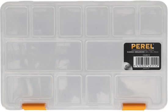 Perel Assortimentsdoos - 15 vakken - Stapelbaar - Transparant/geel ...