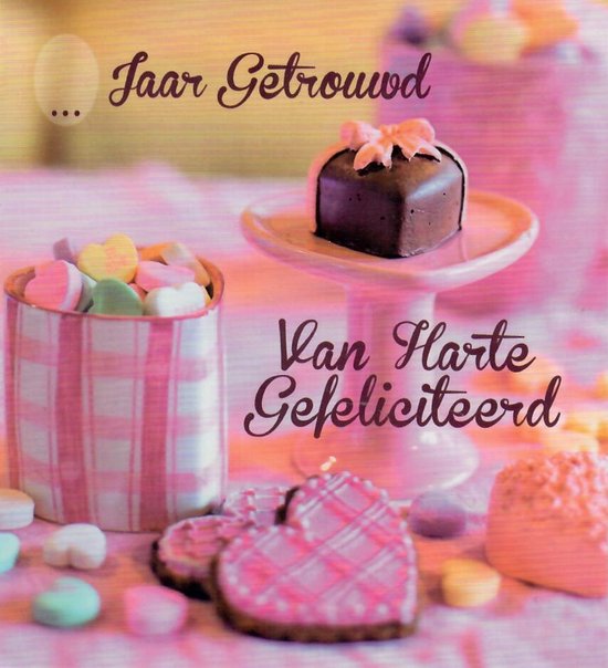 Wenskaart | 10 stuks | ... Jaar getrouwd van harte gefeliciteerd | bol