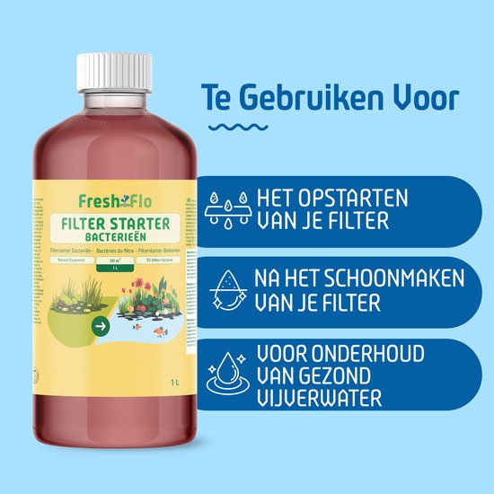 FreshFlo Filter Starter Bacteriën Vijver (1L) | bol