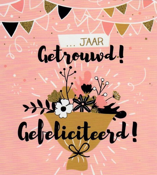 Wenskaart | 10 stuks | ... jaar Getrouwd! Gefeliciteerd | bol